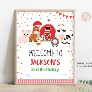 EDITABLE Farm Welcome Sign Farm Birthday Party Sign Farm Animals ...