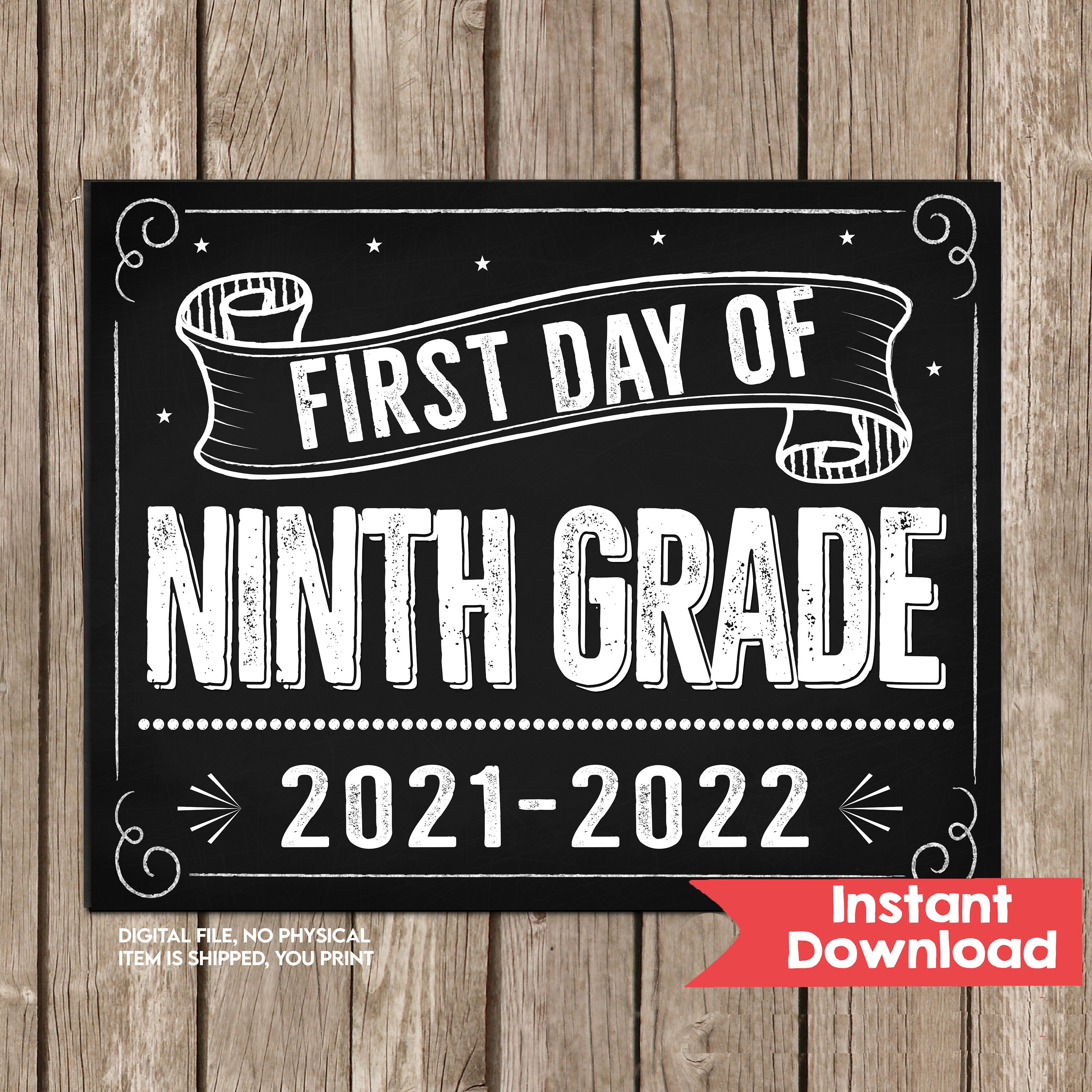 First Day of Ninth Grade Sign First Day of 9th Grade Sign | Etsy