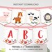 Farm Banner A-Z Alphabet Numbers Farm Animals Birthday Custom Banner ...