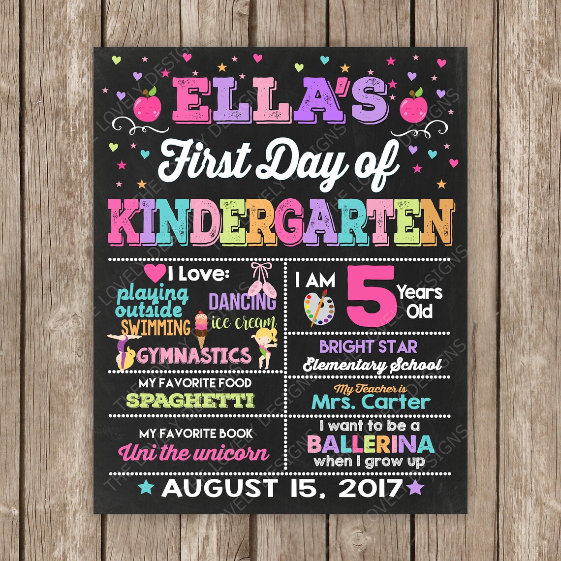 First Day of School Sign Girl First Day of School Chalkboard - Etsy