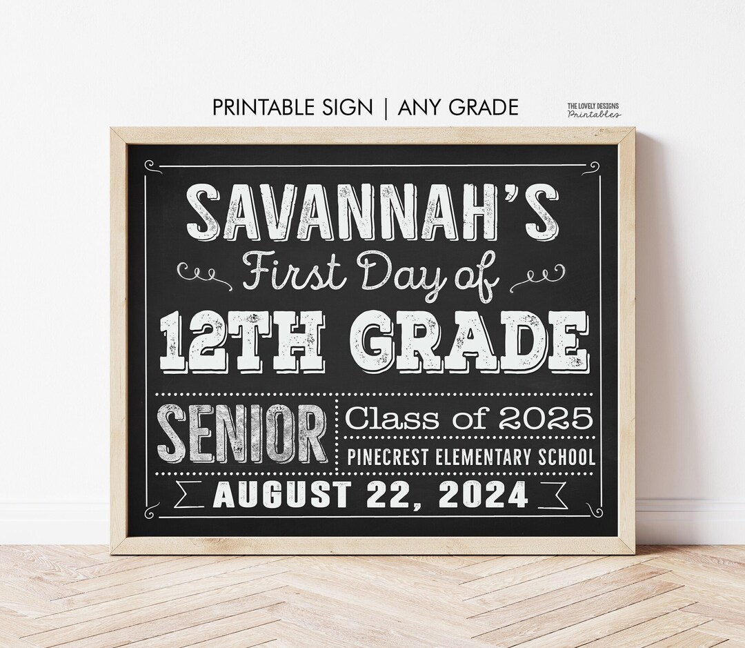 First Day of School Sign High School Senior Sophomore Junior First Day ...