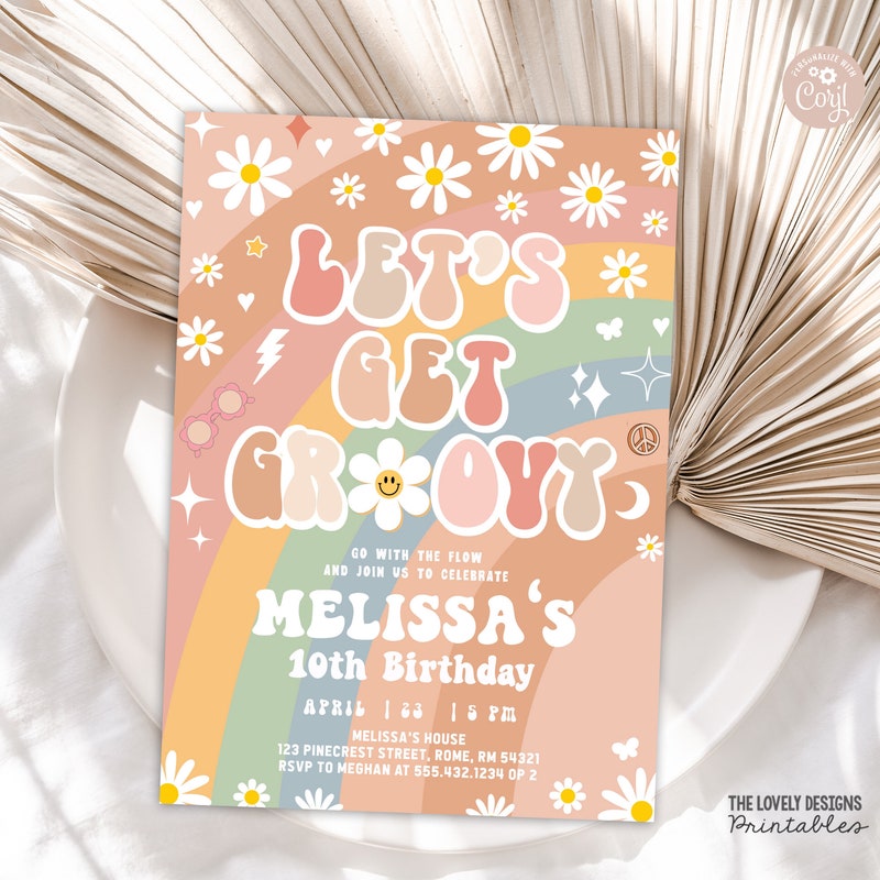 Retro Invite - Etsy