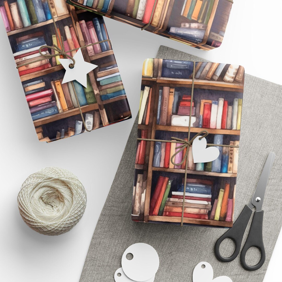 Library Books Gift Wrapping Paper: Eco-friendly Decorative Wrap - Etsy UK