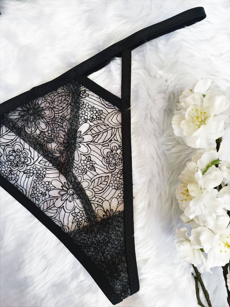 Lace Panties Mason Strappy Panties Thong Strappy Etsy
