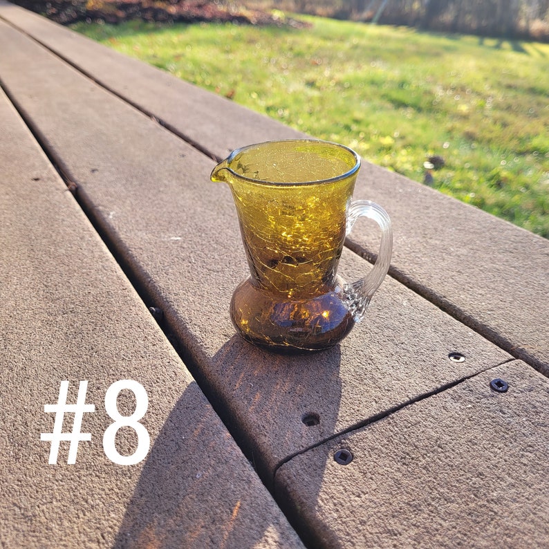 1950s Vintage Hand Blown Crackle Glass Pitchers, Vases and Cups From ...