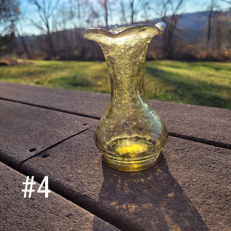 1950s Vintage Hand Blown Crackle Glass Pitchers, Vases and Cups From ...