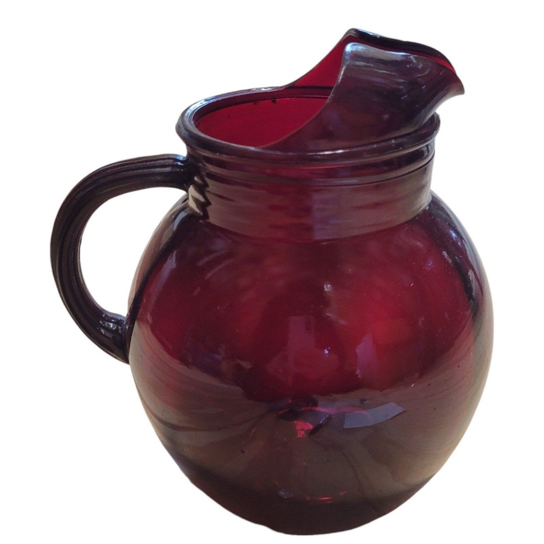 Vintage Ruby Red Glass 60s 96 Oz Anchor Hocking Pitcher Xlarge - Etsy