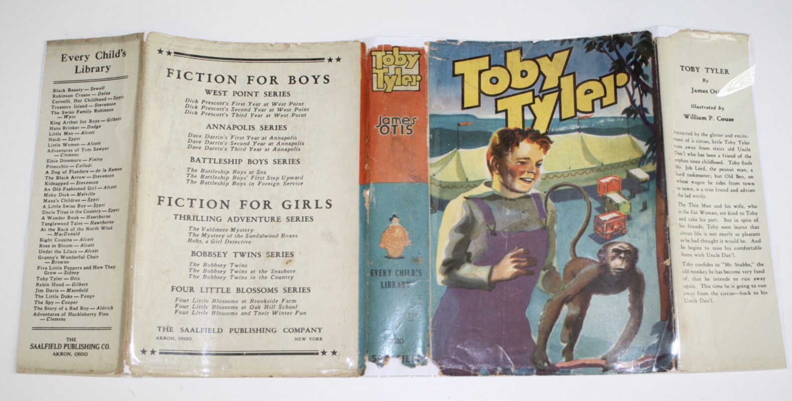 Toby Tyler or Ten Weeks With a Circus by James Otis - Saalfield ...