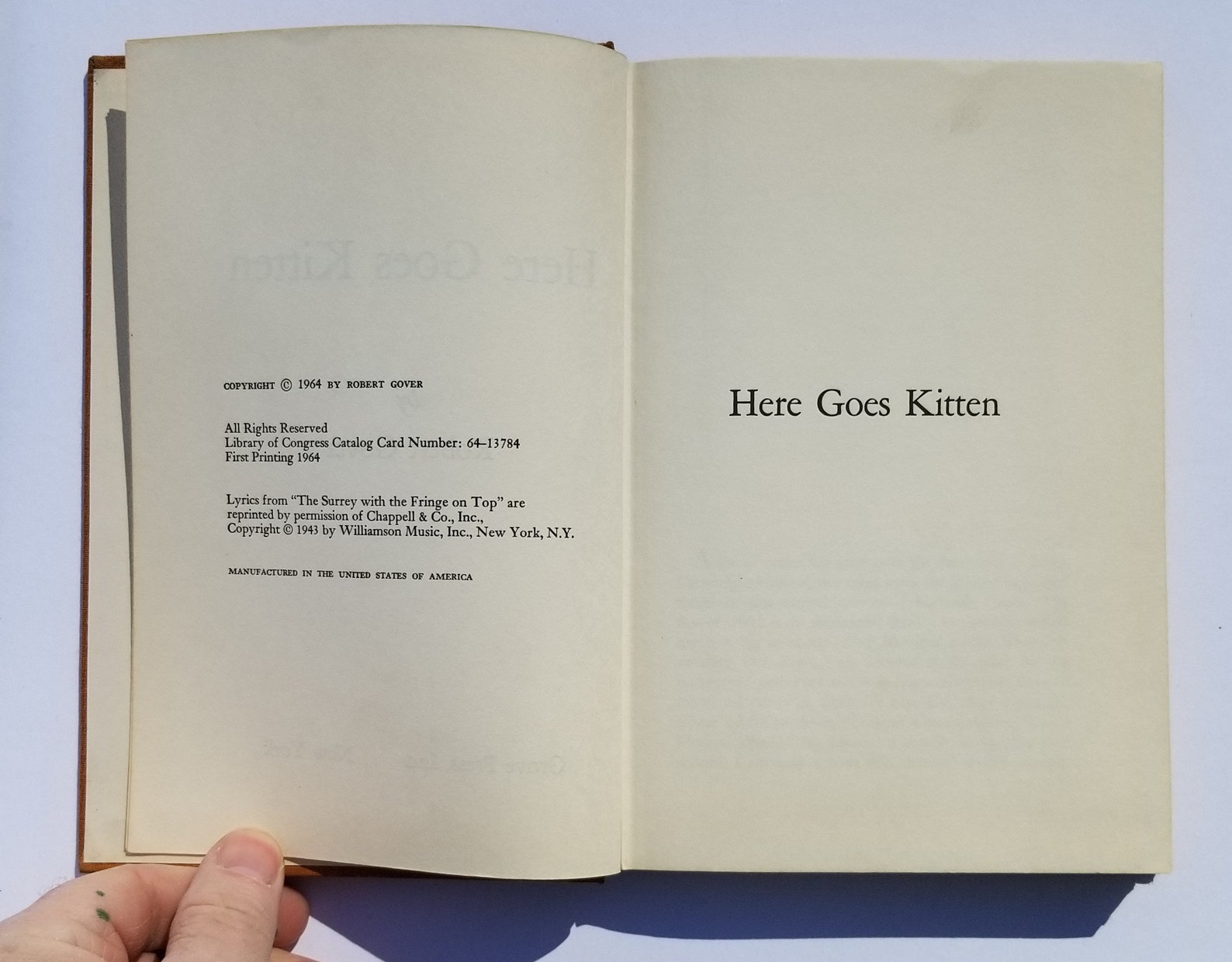 Here Goes Kitten by Robert Gover Grove Press 1964 First - Etsy