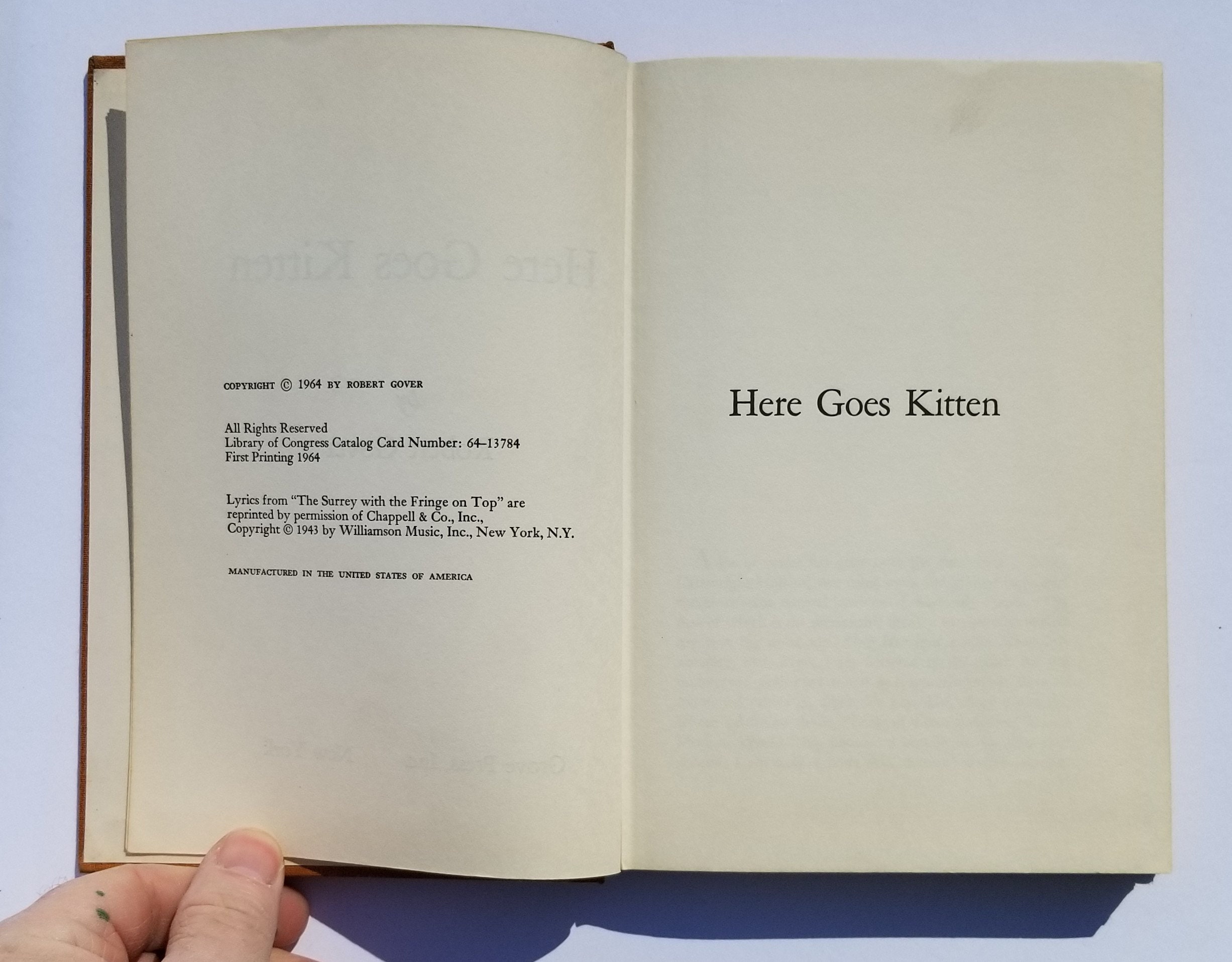Here Goes Kitten by Robert Gover Grove Press 1964 First - Etsy