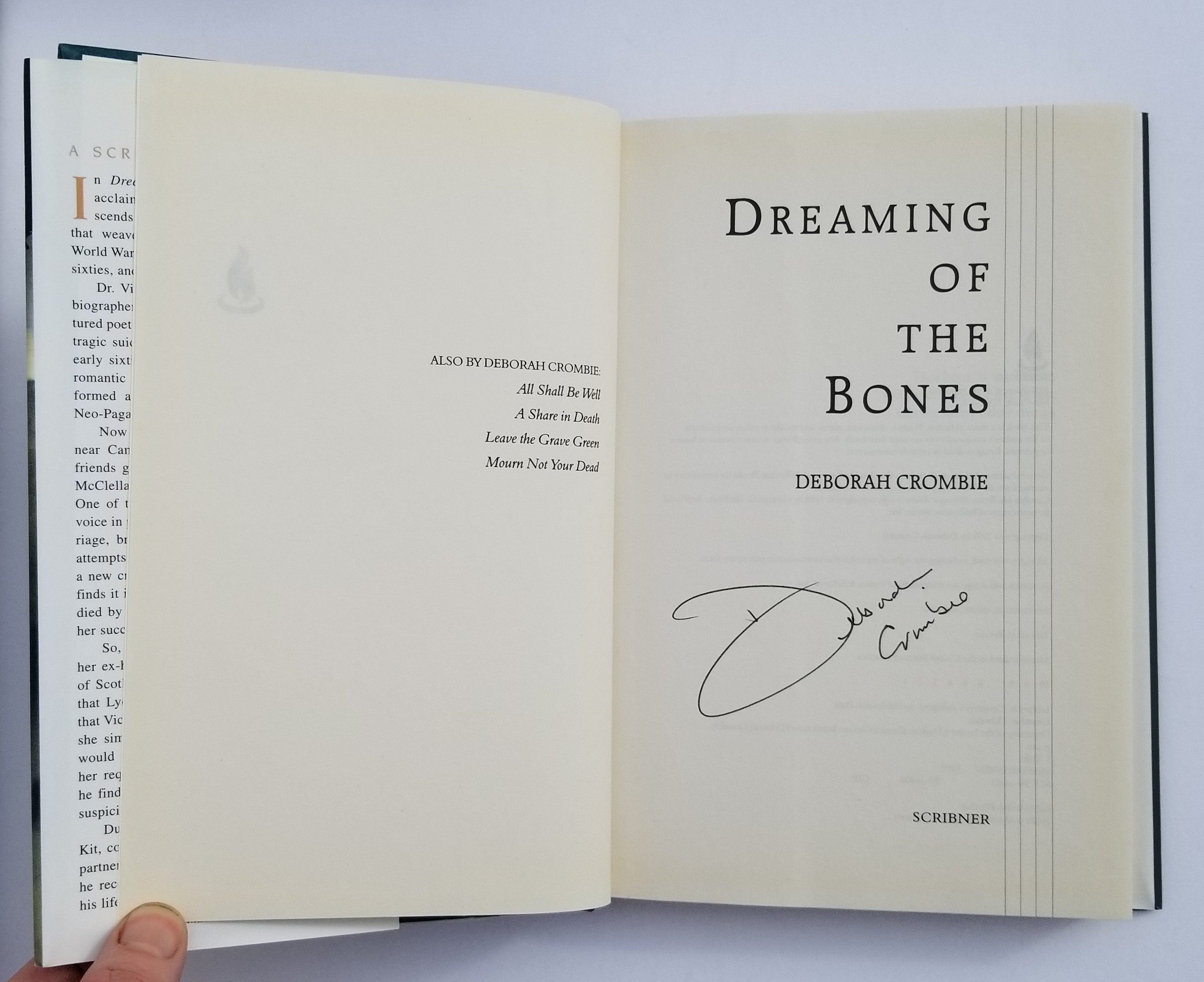 Dreaming of the Bones de Deborah Crombie Scribner 1997 - Etsy España
