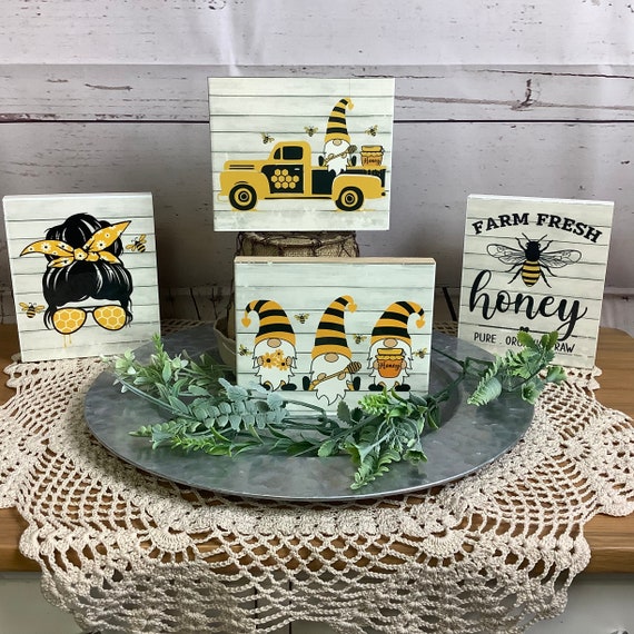 Bee Shelf Sitter Tiered Tray Tray Styling Bee Gnomes Bee Truck | Etsy