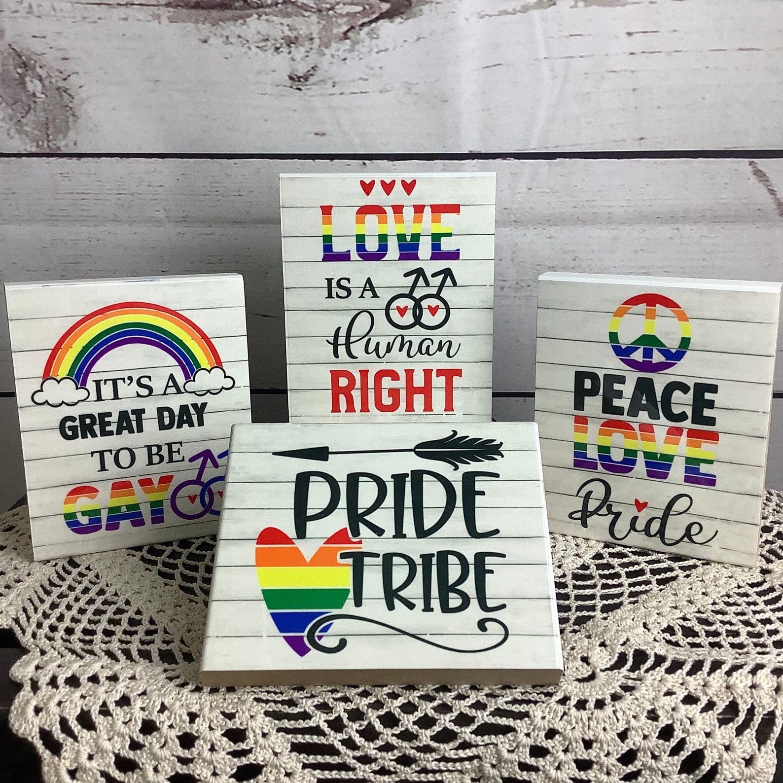 LGBTQ Pride Shelf Sitterpride Sign Pride Block Pride - Etsy
