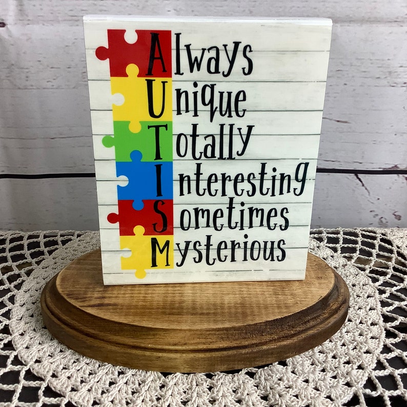 Autism Awareness Shelf Sitterautism Signautism Word - Etsy