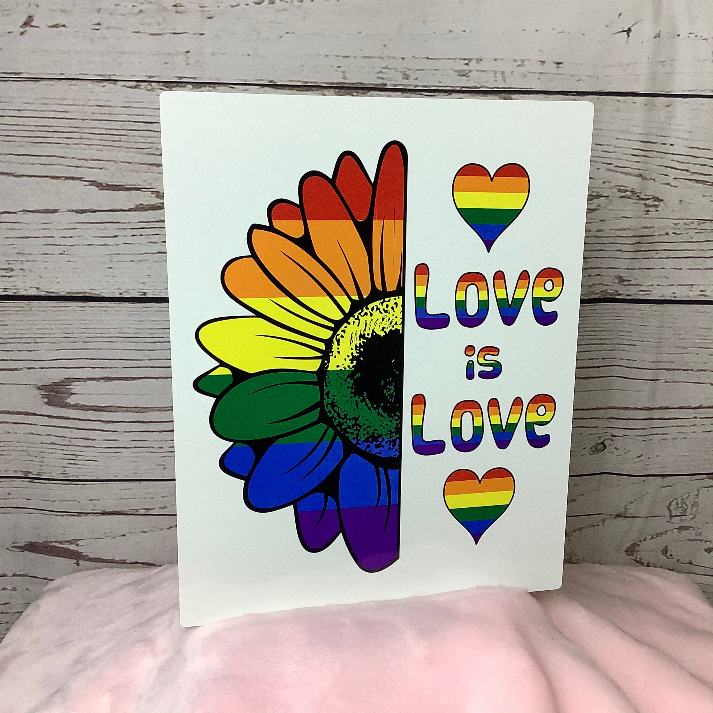 Love is Love Rainbow Sunflower LGBTQ pride signgay pride | Etsy