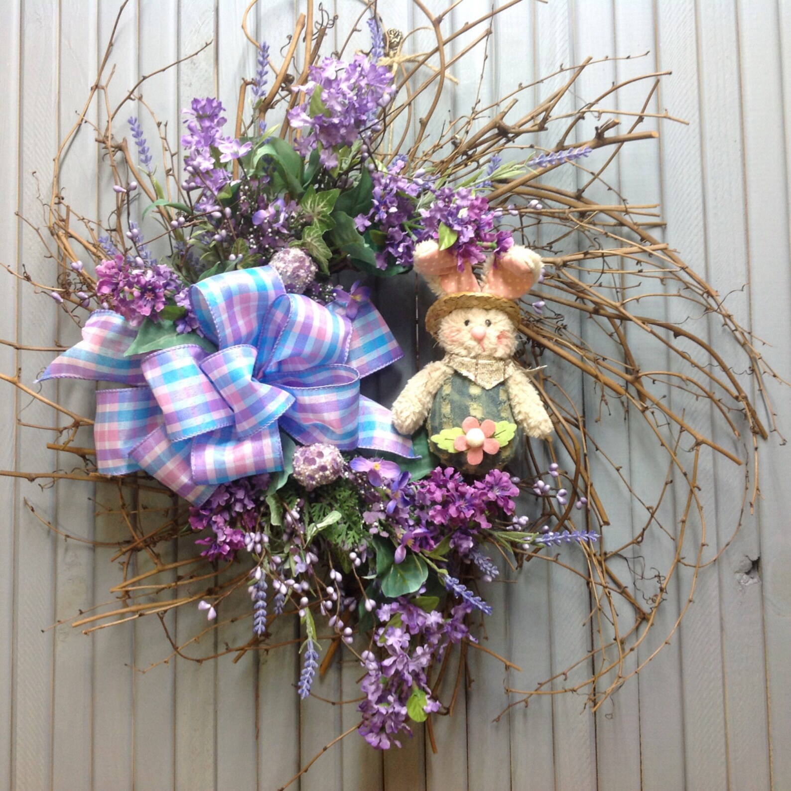 Wispy Easter Wreath/easter/lavender/floral - Etsy