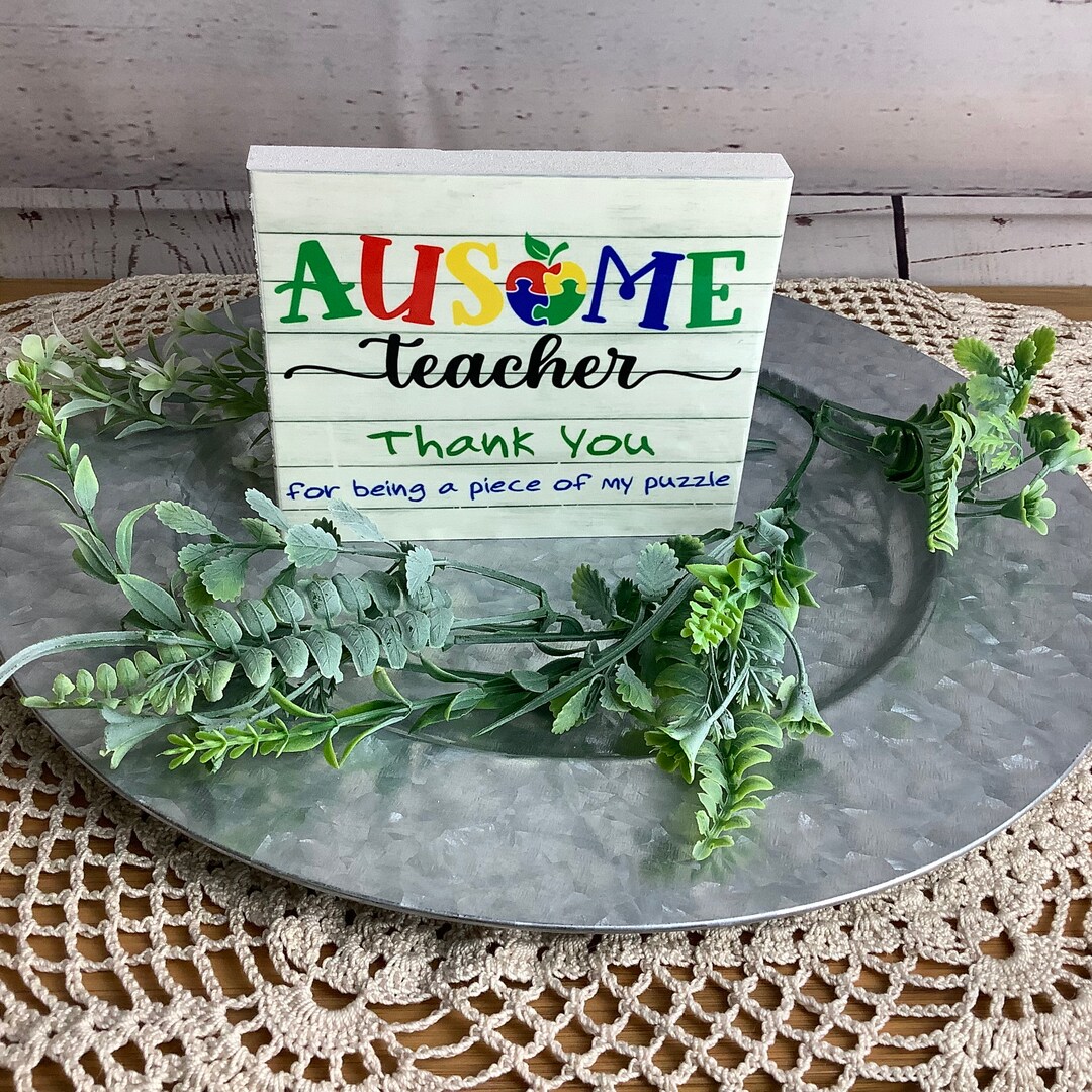 Autism Awareness Shelf Sitter,teacher Appreciation,autism Word Block ...