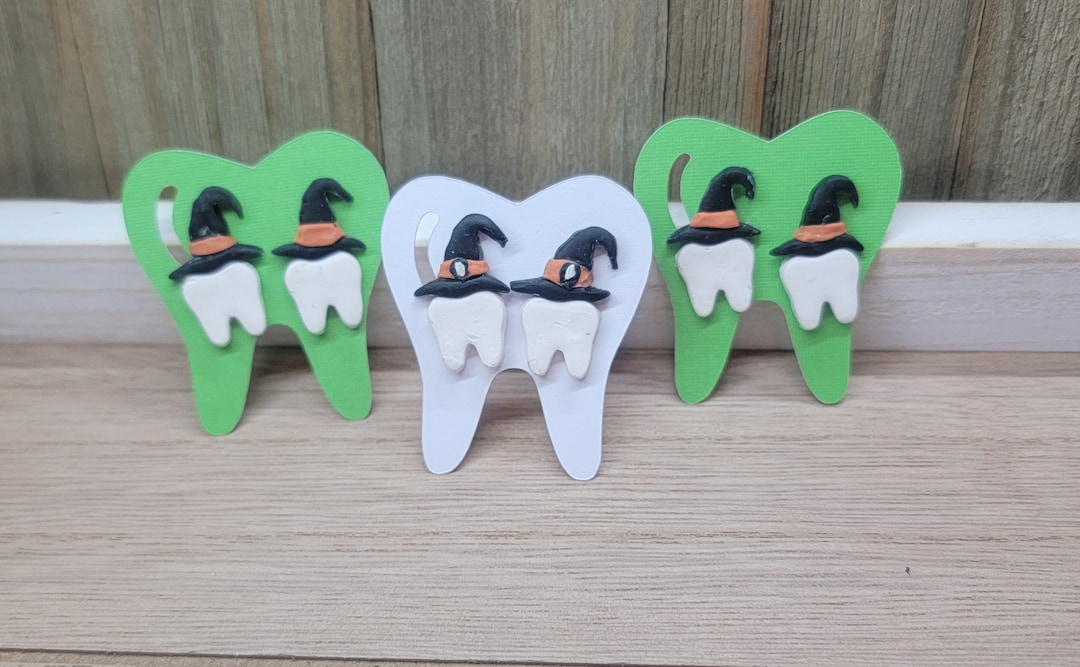Cute Clay Witch Teeth Earrings for Your Favorite Dental Nerd. - Etsy