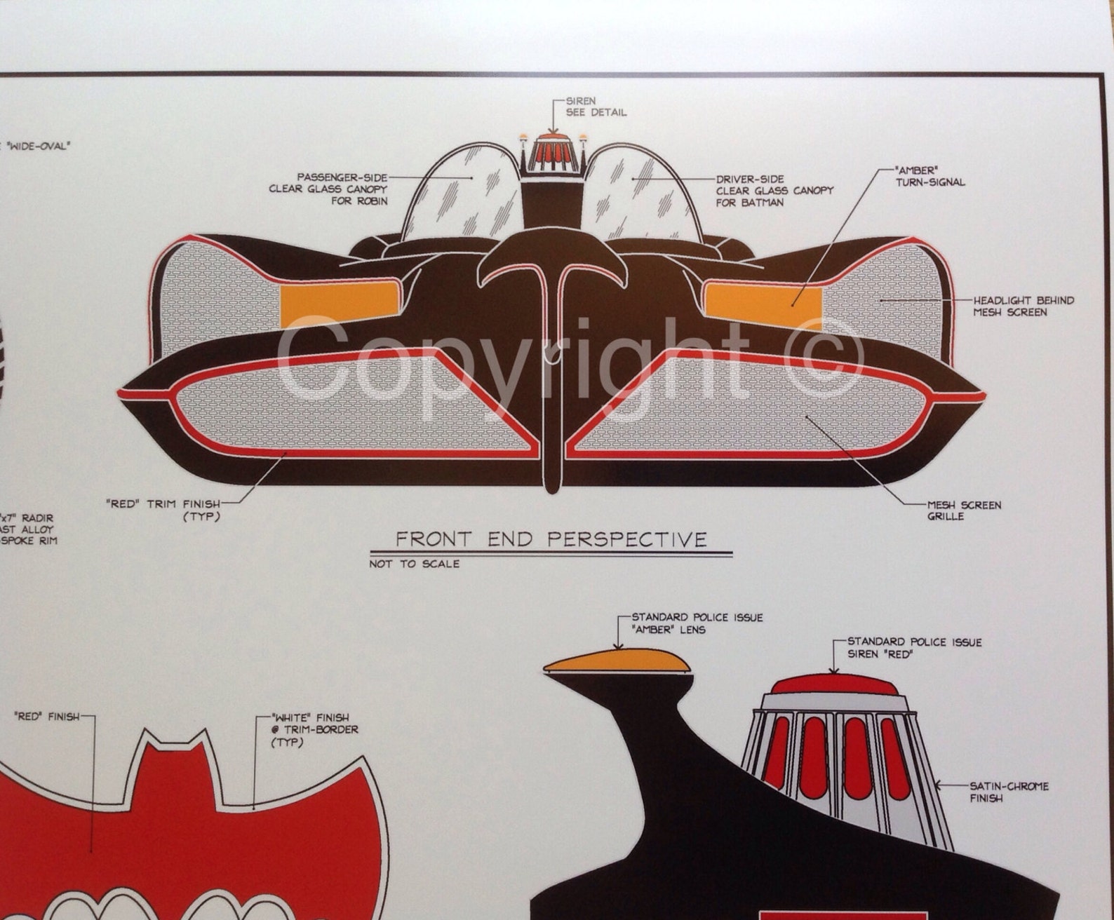 1966 Batmobile Technical Design Illustration Art Print Signed - Etsy