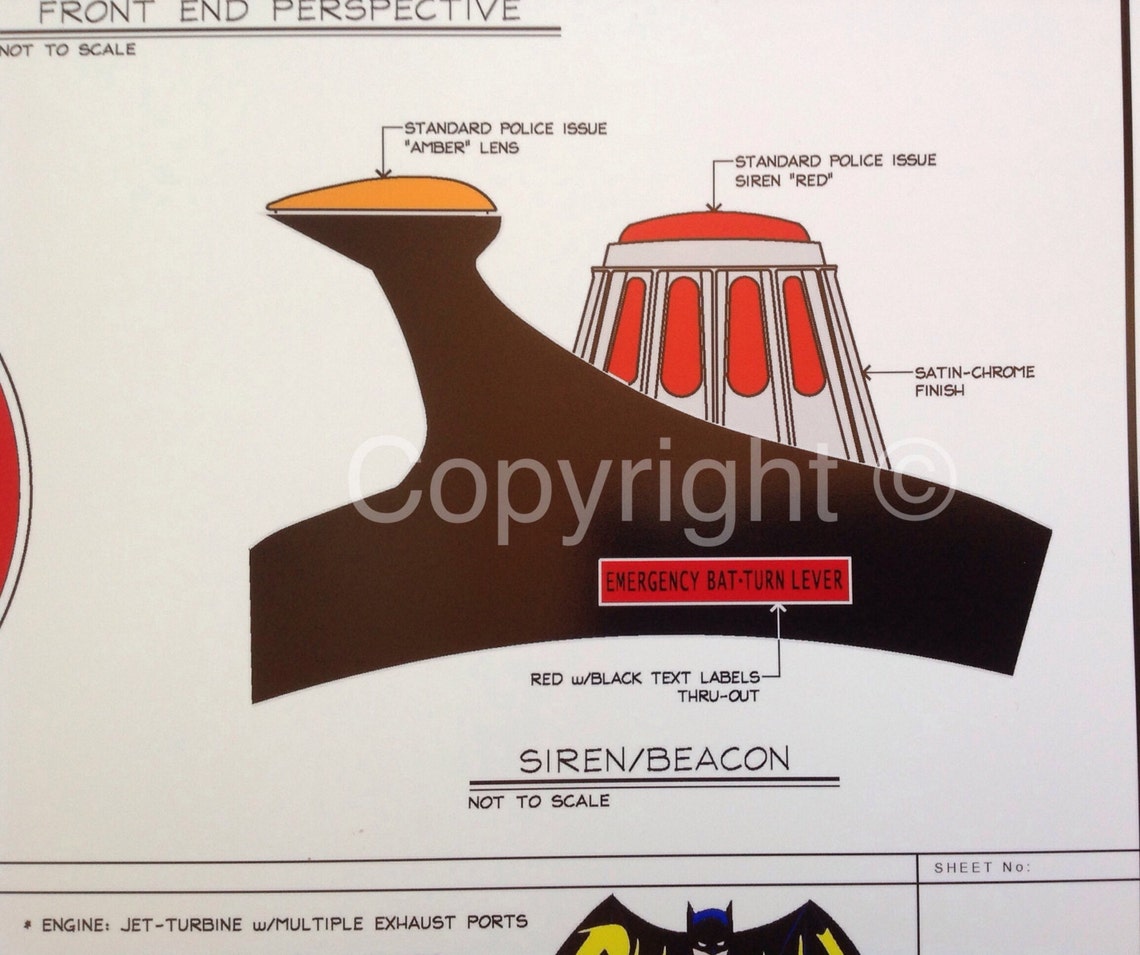 1966 Batmobile Technical Design Illustration Art Print Signed | Etsy