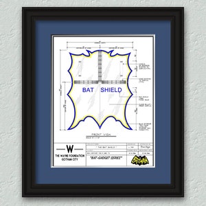 1966 Batman & Robin BAT SHIELD Illustration Art Print Signed and #'d by ...