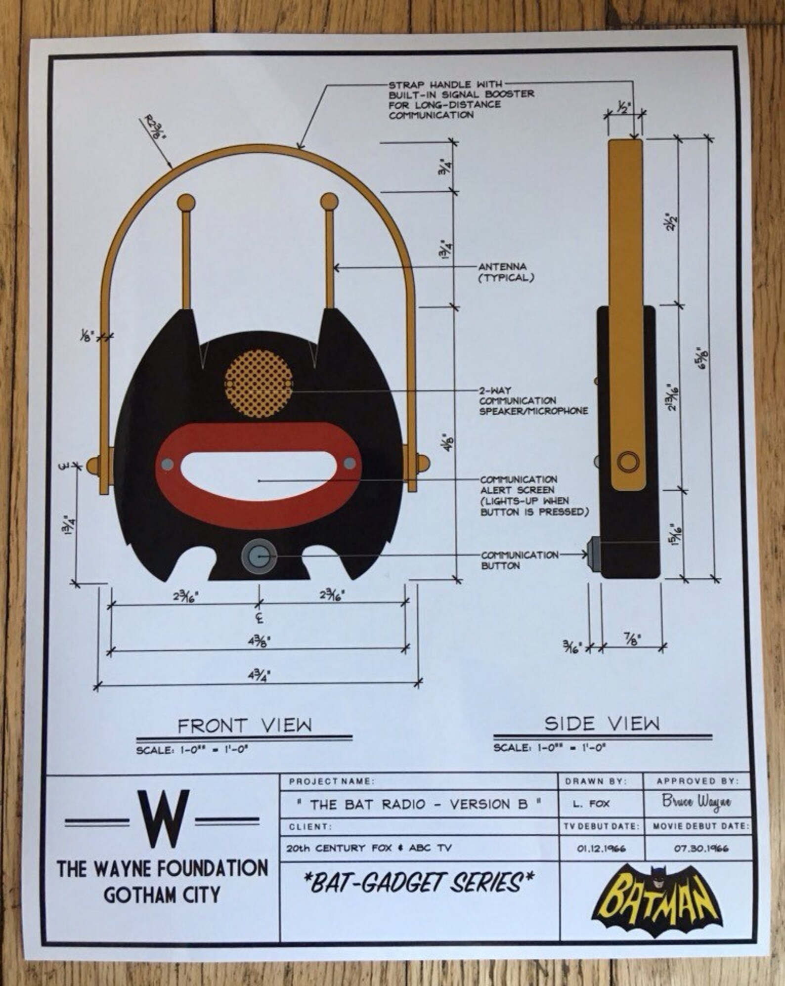 1966 Bat Radio "version B" Art Print Signed & Numbered by Artist ...