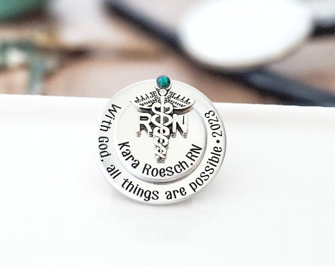 Silver Nursing Pin for the Pinning Ceremony Student Graduation Gifts ...