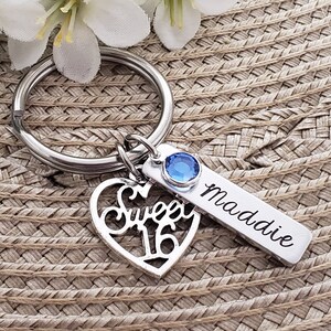 Sweet 16 Keychain Sweet Sixteenth Birthday Gift - Etsy