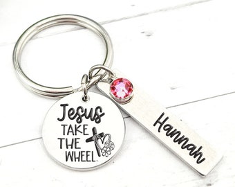 Christian Keychain Jesus Take the Wheel Keychain - Etsy