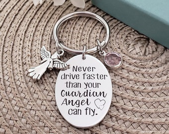 Never Drive Faster Guardian Angel Keychain New Driver - Etsy