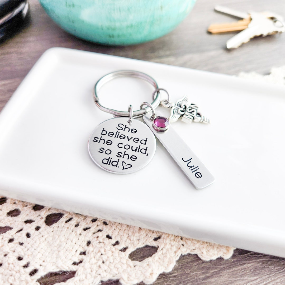 Personalized MSN Nurse Graduation Keychain Motivational Graduate Gift ...