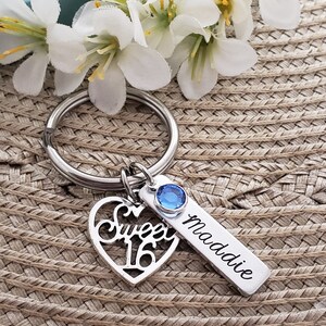 Sweet 16 Keychain Sweet Sixteenth Birthday Gift - Etsy