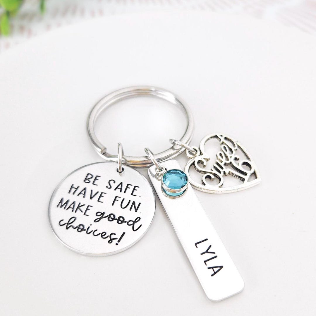 Personalized Sweet 16 Keychain for Girls | Drive Safe Keychain | Have ...
