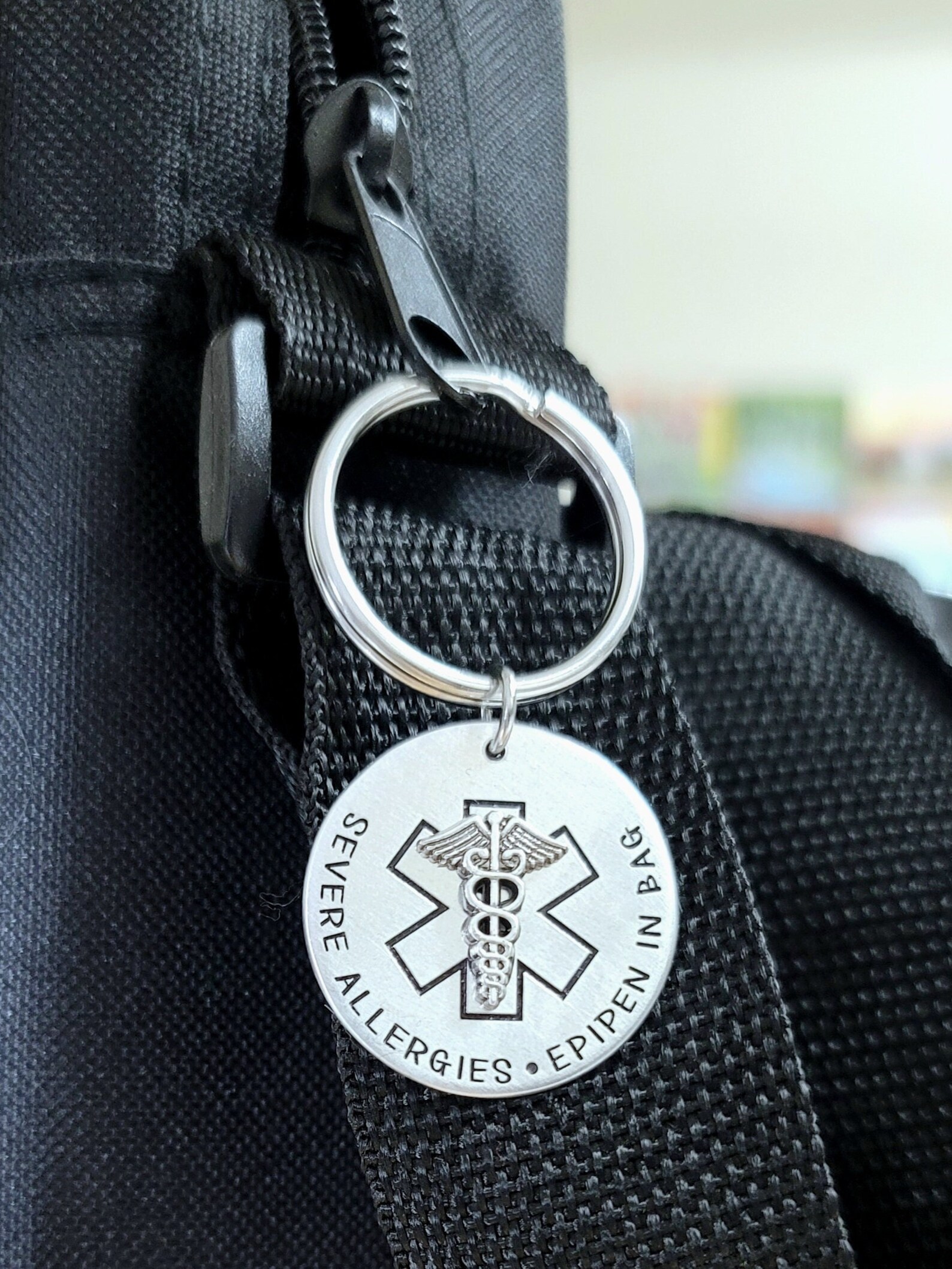 Medical Alert Keychain Medical ID Food Allergy Keychain - Etsy