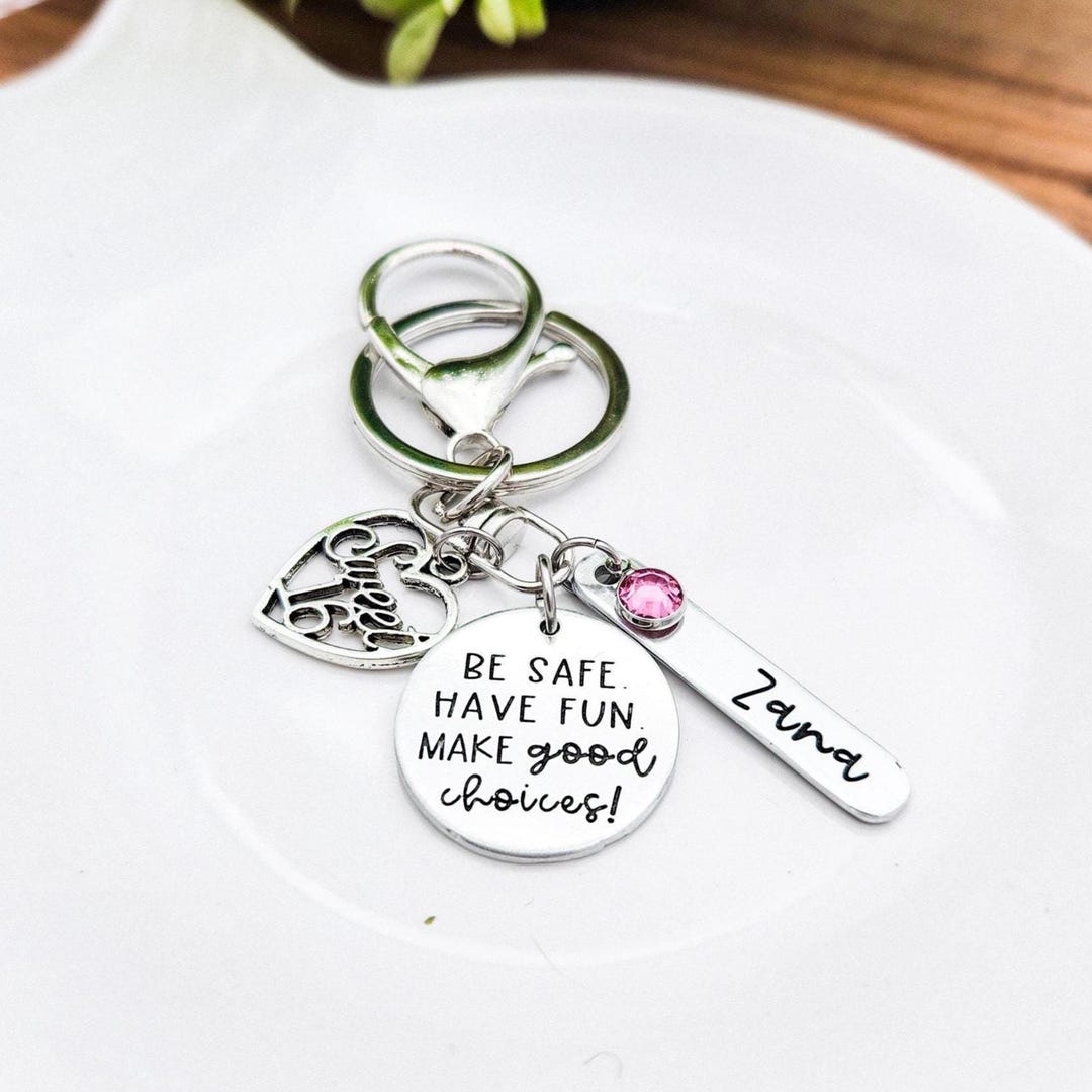 Personalized Sweet 16 Keychain for Girls | Drive Safe Keychain | Have ...