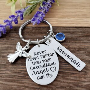 Never Drive Faster Guardian Angel Keychain New Driver | Etsy