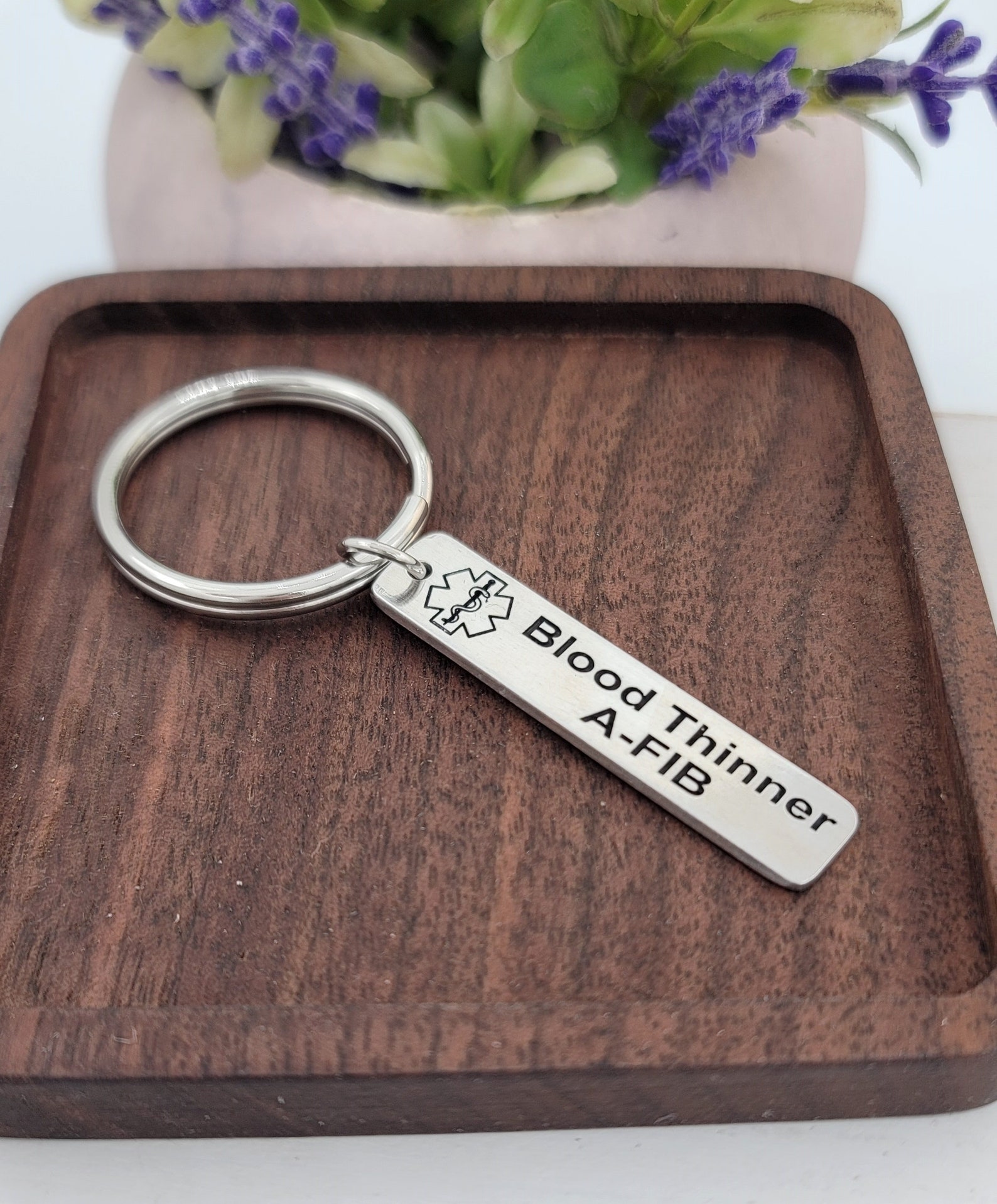 Medical Alert Keychain Medical ID Allergy Keychain Alert - Etsy