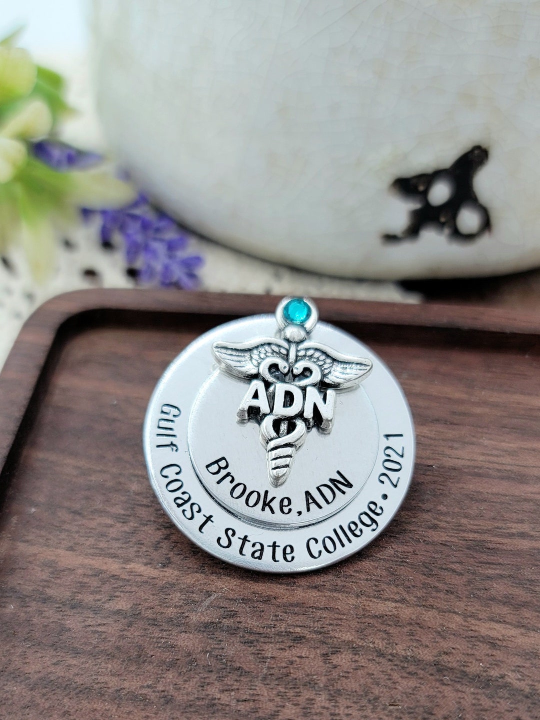 ADN Nurse Pin for Pinning Ceremony | Nurse Graduate Gift | Two Layer ...