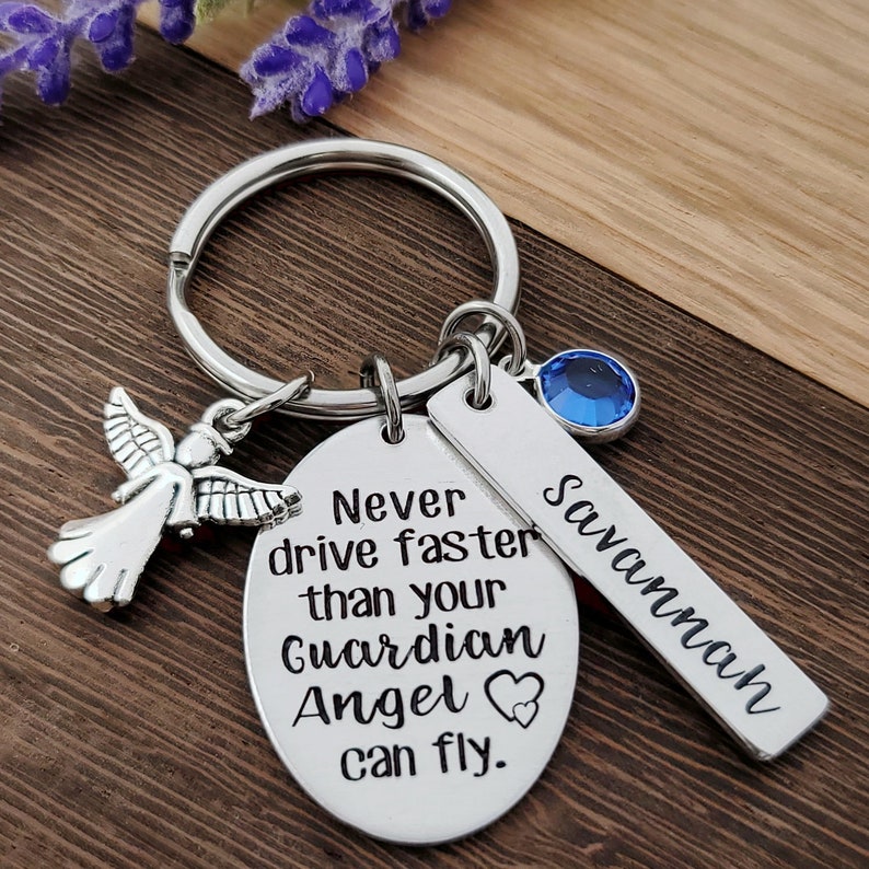 Never Drive Faster Guardian Angel Keychain New Driver - Etsy