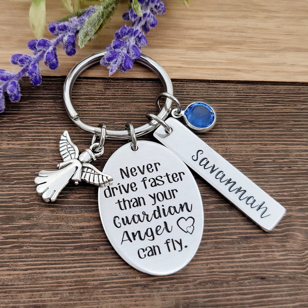 Never Drive Faster Guardian Angel Keychain New Driver - Etsy