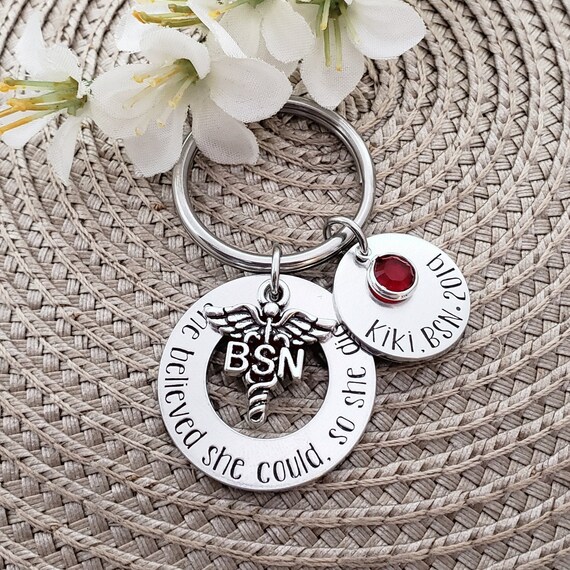 BSN Key Chain Gift for Nurse BSN Keychain BSN Keyring | Etsy