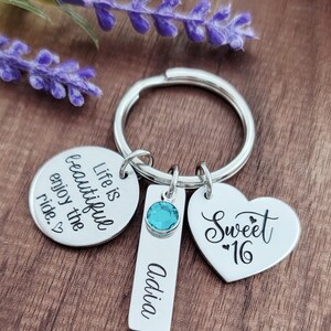 Sweet 16 Keychain Sweet 16 Gift Personalized Sweet 16 - Etsy
