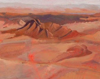 Desert oil painting | Etsy