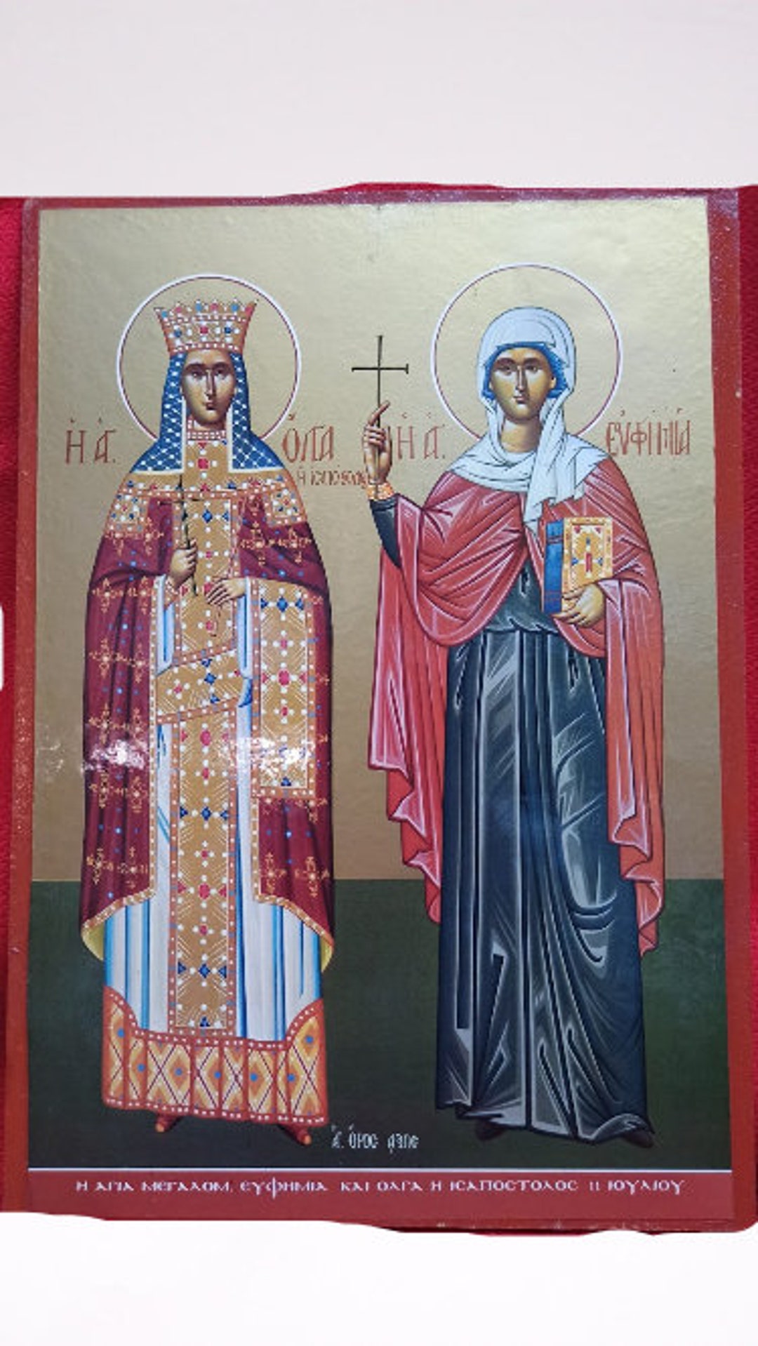 Orthodox Icons Byzantine Saint Euphemia and Saint Olga Icon Greek ...