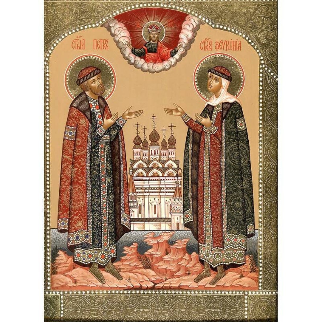 Orthodox Icons Byzantine Saint Peter and Fevronia Icon Greek Orthodox ...