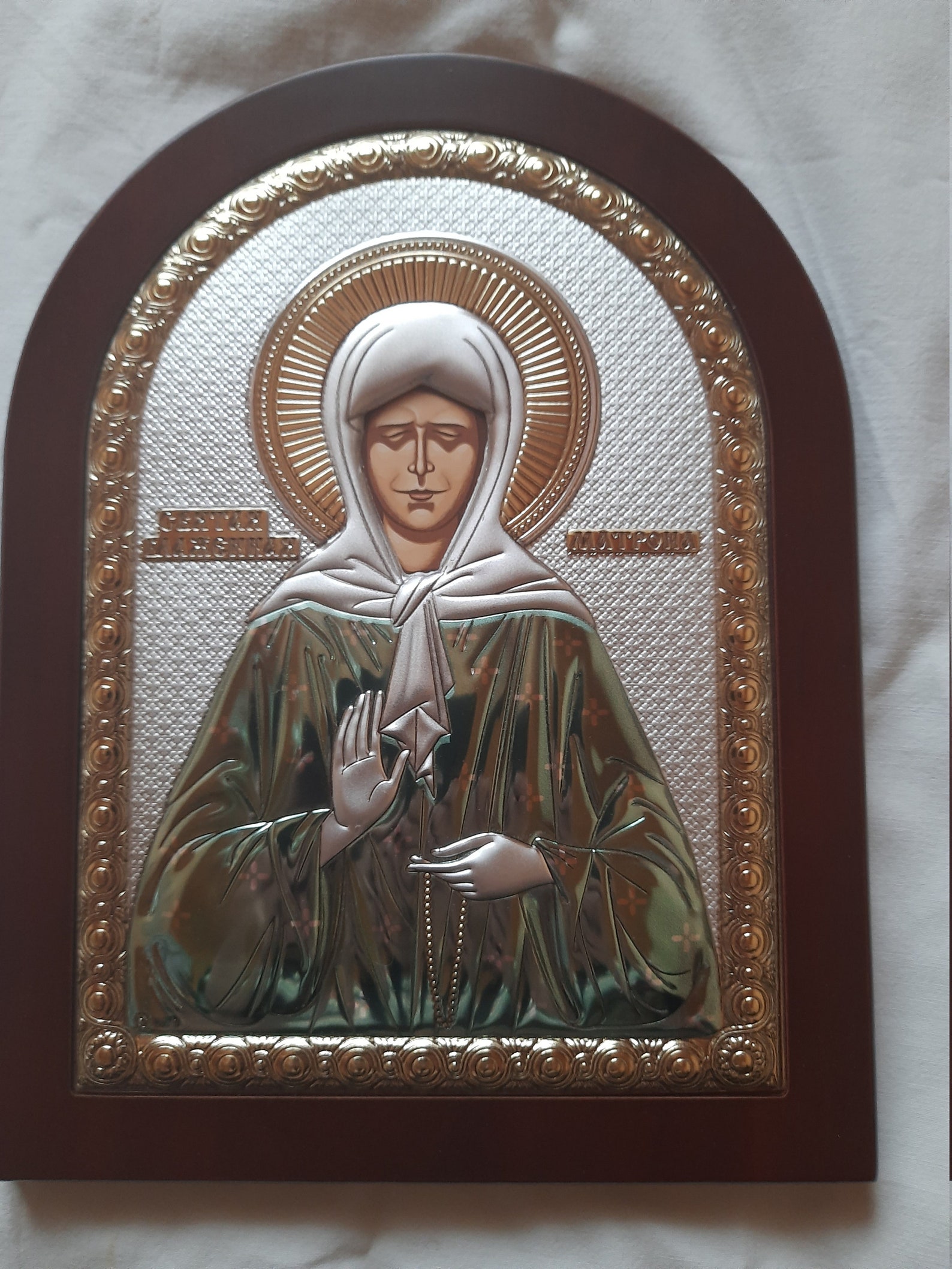 Byzantine Silver Orthodox Icon Saint Matrona Icon Greek - Etsy