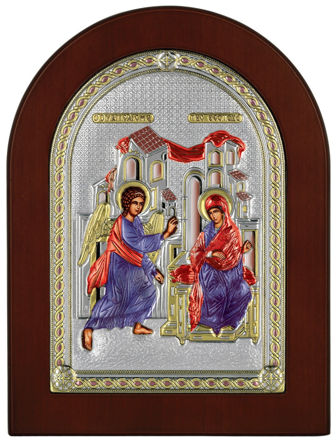 Byzantine Silver Orthodox Icon ANNUNCIATION Icon Greek Orthodox Icon ...