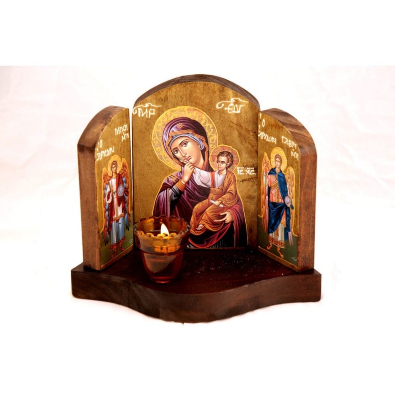 Iconostasis Wooden Icon Triptych Orthodox Icons With Oil Lamp - Etsy