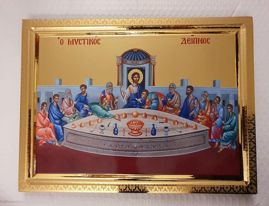 The Last Supper Orthodox Icon With a Polished Look and Water Gilded ...