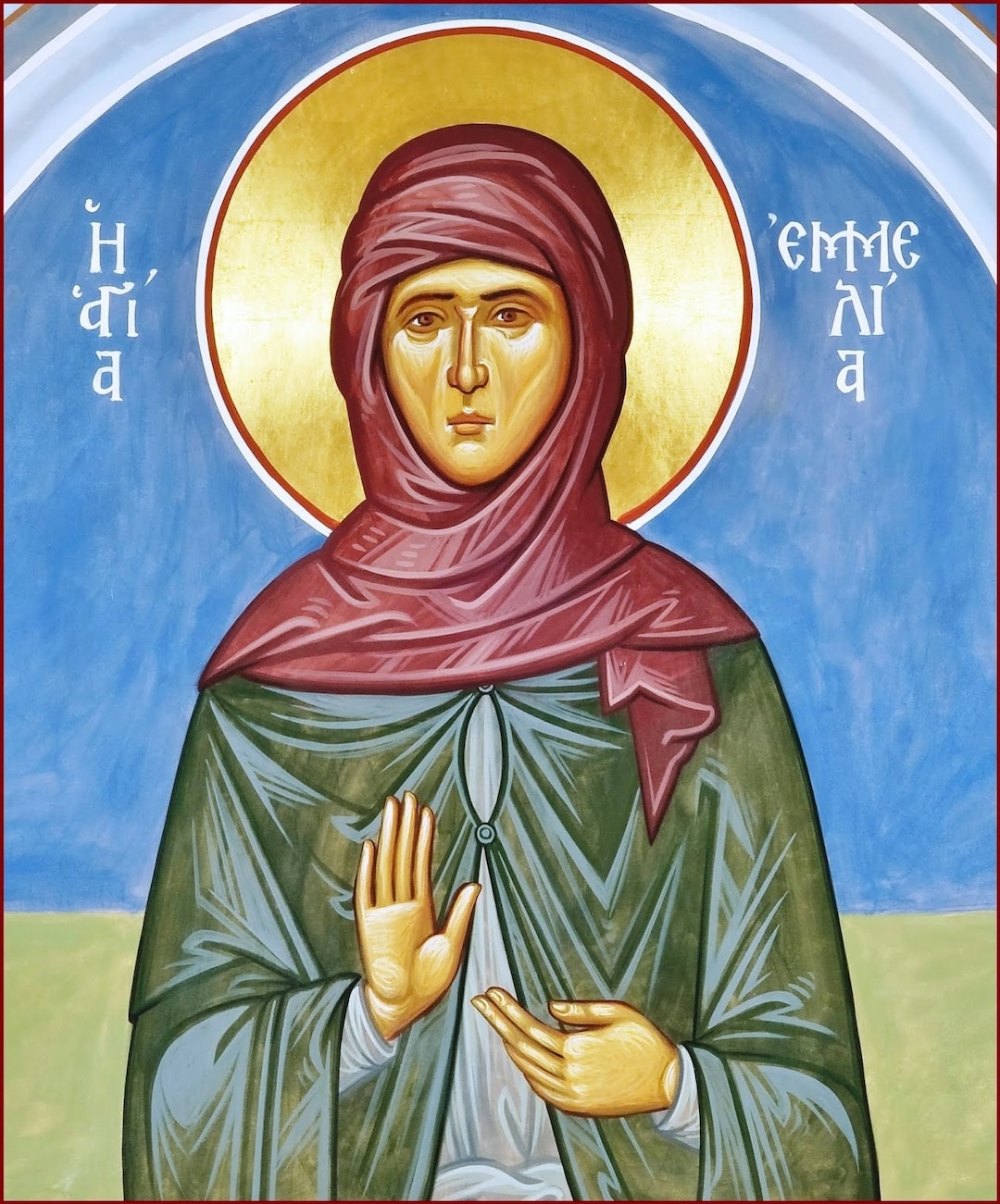 Orthodox Icons Byzantine Saint Emmelia Icon Greek Orthodox Icon ...
